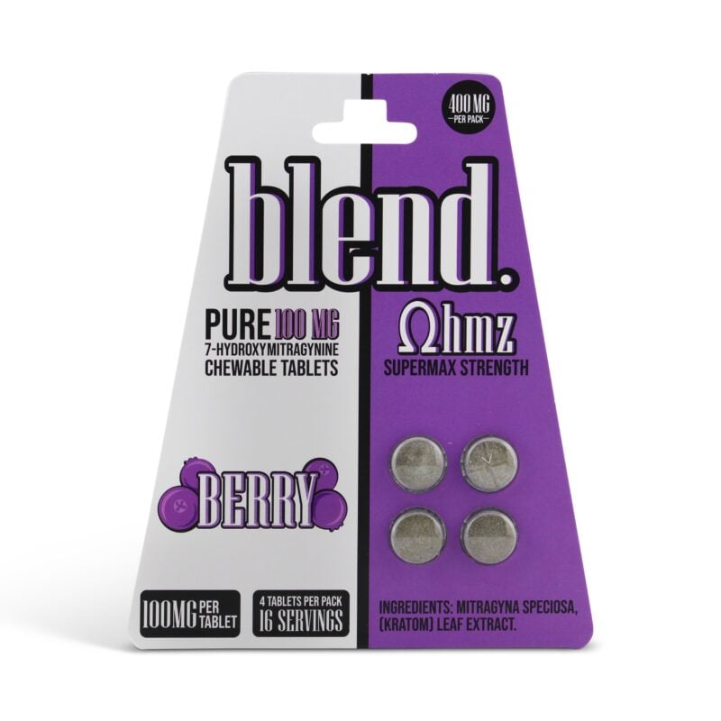 Buy Blend Ohmz Pure 7-hydroxy Supermax Strength Chewable Tablets Berry ...