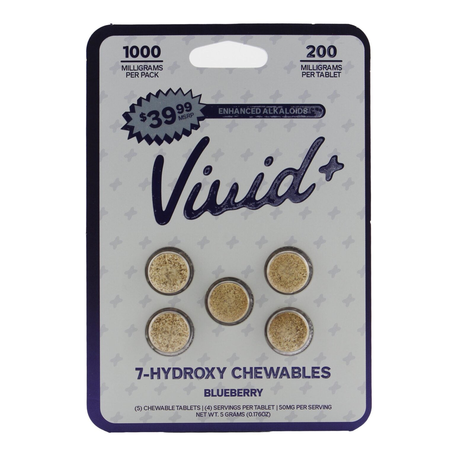 Buy Vivid+ Plus 7-Hydroxy Kratom Chewable Tablets Blueberry 200mg ...