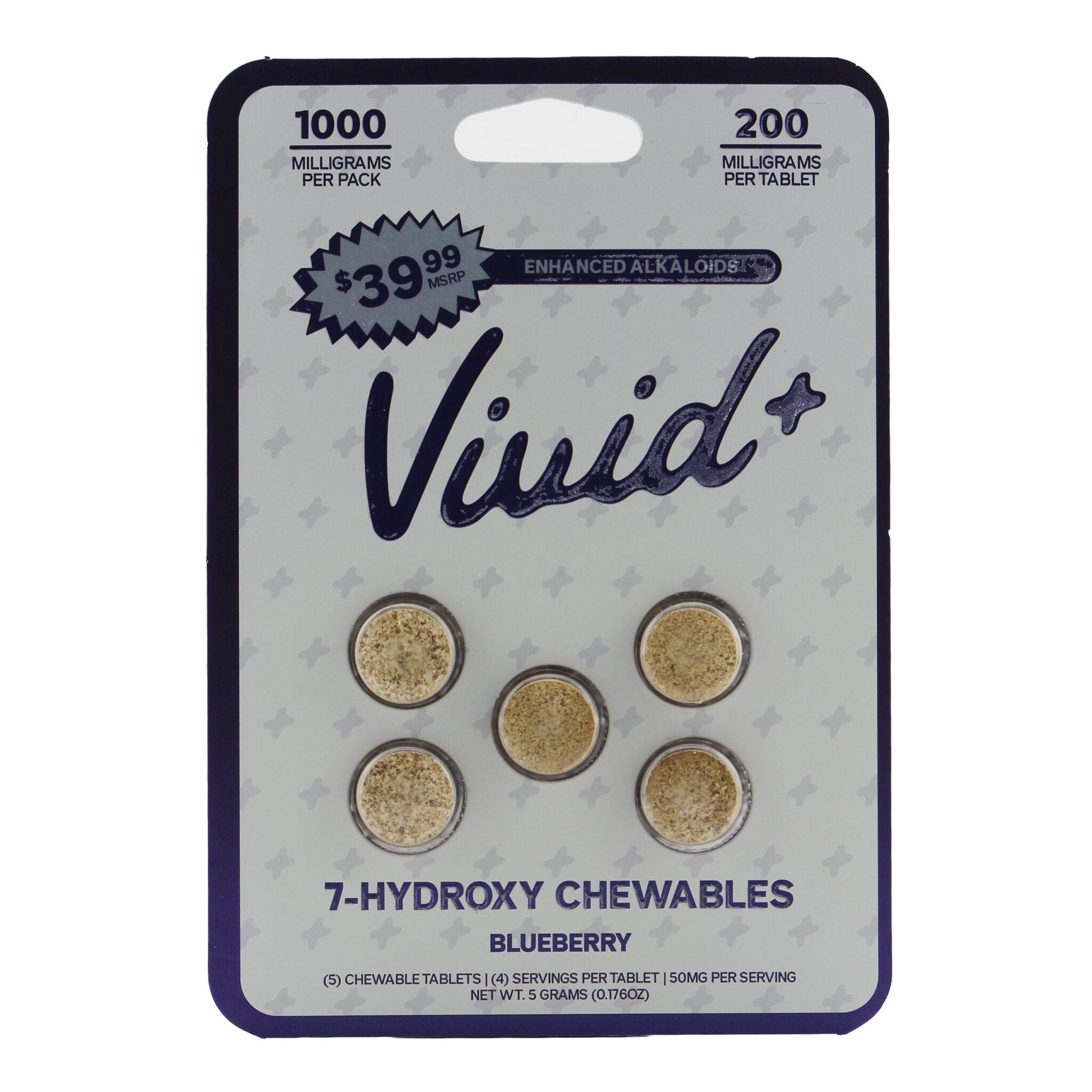 Buy Vivid+ Plus 7-Hydroxy Kratom Chewable Tablets Blueberry 200mg ...