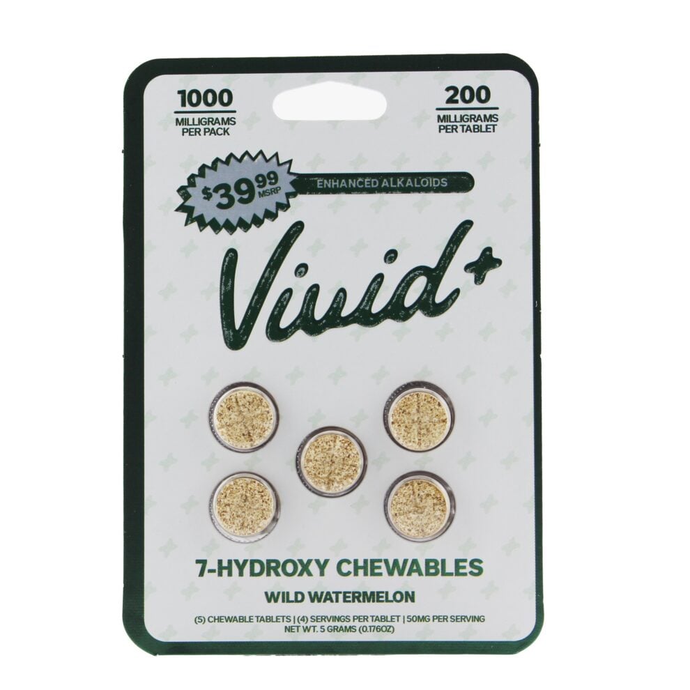 Buy Vivid+ Plus 7-Hydroxy Kratom Chewable Tablets Wild Watermelon 200mg ...